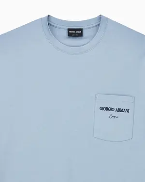 Giorgio Armani Cotton Interlock Jersey T-shirt With Print On The Back