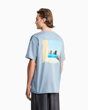 Giorgio Armani Cotton Interlock Jersey T-shirt With Print On The Back