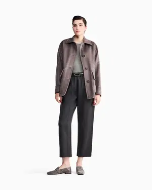 Giorgio Armani Caban Coat Regular Fit In Llama Wool With Patch Pockets