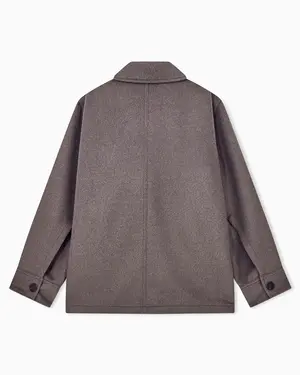 Giorgio Armani Caban Coat Regular Fit In Llama Wool With Patch Pockets