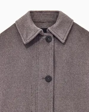 Giorgio Armani Caban Coat Regular Fit In Llama Wool With Patch Pockets