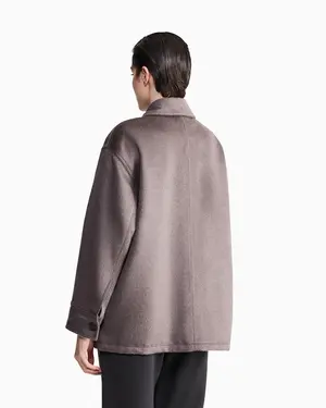 Giorgio Armani Caban Coat Regular Fit In Llama Wool With Patch Pockets