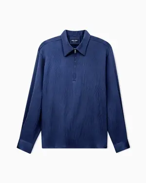 Giorgio Armani Shirt Regular Fit In Hammered Silk Satin