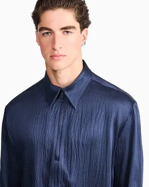 Giorgio Armani Shirt Regular Fit In Hammered Silk Satin