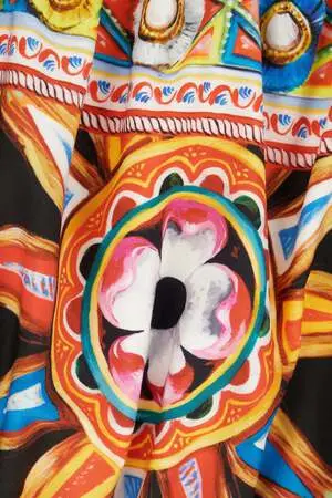 Dolce & Gabbana Off-the-shoulder Printed Puff Sleeve Crop Top - Multicolor