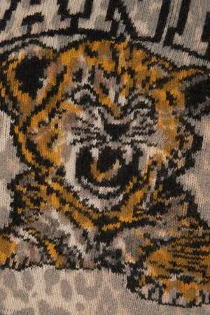 GANNI Leopard Print Tiger Graphic Knitwear - Multicolor