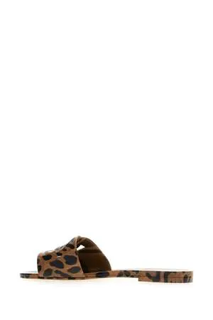 Dolce & Gabbana Leopard Print Slides - Multicolor