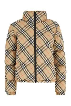 Burberry Padded Jacket With Classic Check Print - Multicolor