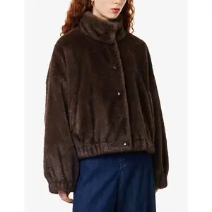 Max Mara Long-sleeve Faux-fur Short Coat