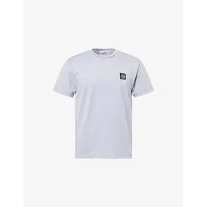 Stone Island Brand-patch Cotton T-shirt - Ash Grey
