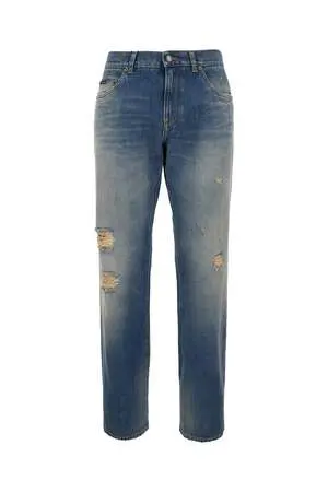 Dolce & Gabbana Distressed Light Wash Denim Jeans - Multicolor