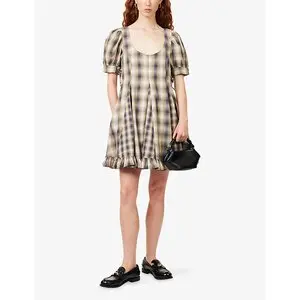 DAMSON MADDER Sabina Check Mini Cotton Mini Dress
