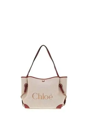Chloé Shopper Bag With Logo Detail - Multicolor