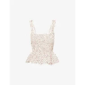 DAMSON MADDER Raphi Cami Polka-dot Cotton Top