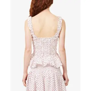 DAMSON MADDER Raphi Cami Polka-dot Cotton Top
