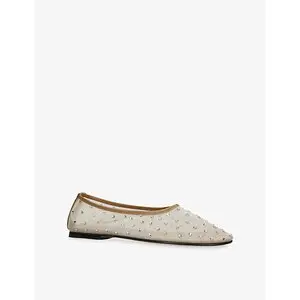 Dear Frances Balla Crystal Mesh Ballet Flats