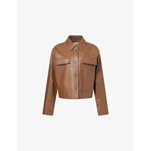 Max Mara Boxy-fit Leather Jacket - Brown