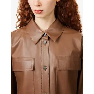 Max Mara Boxy-fit Leather Jacket