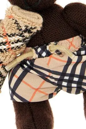 Burberry Teddy Bear Keychain With Checked Detailing - Multicolor