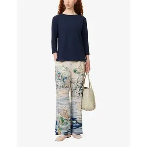 Max Mara Round-neck Stretch-cotton Top
