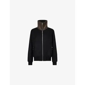 Rick Owens Dracuflight High-neck Wool Bomber Jacket - Black