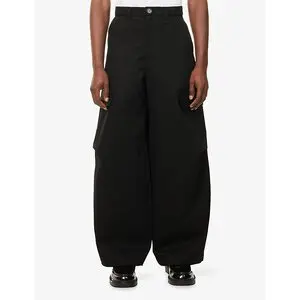 Simone Rocha Pleat Balloon Cotton Cargo Trousers