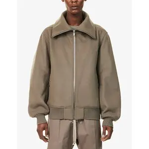 Rick Owens Dracuflight High-neck Wool Bomber Jacket