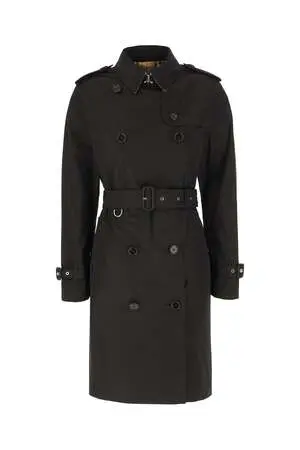 Burberry Double Breasted Belted Coat - Multicolor