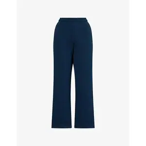 SISTERS & SEEKERS Trademark Wide-leg Cotton-blend Jogging Bottoms - Navy