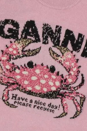 GANNI Have A Nice Day! Please Recycle" Crab Graphic Knitwear - Multicolor