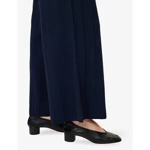 Max Mara Plissé Wide-leg Knitted Trousers