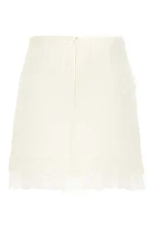 SELF-PORTRAIT Textured Skirt With Lace Trim And Bow Detail