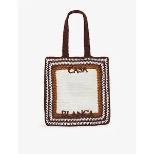 Casablanca Striped Cotton-crochet Tote Bag