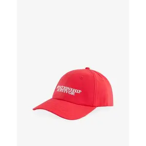 UNTIL FURTHER NOTICE Slogan-embroide Cotton Cap - Red