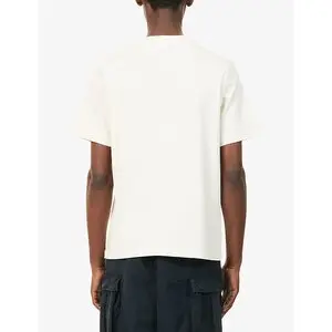 JW Anderson Circular Brand-print Cotton T-shirt - Ecru