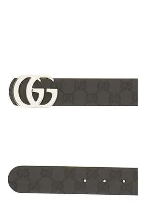 Gucci Monogrammed Leather Belt With Gg Logo Buckle