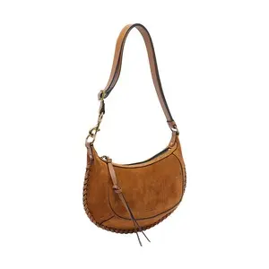 Isabel Marant Étoile Suede Oskan Moon Shoulder Bag - Brown