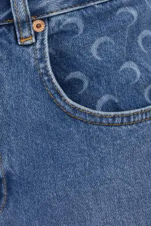 MARINE SERRE High Rise Wide Leg Jeans