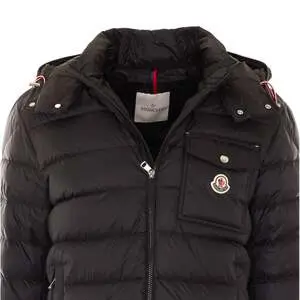 Moncler Quilted Down Jacket With Detachable Hood - Black