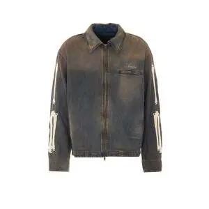 Amiri Lea Bones Denim Jacket - Blue