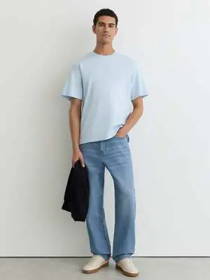 REISS Tate Cotton Relaxed-fit T-shirt - Soft Blue