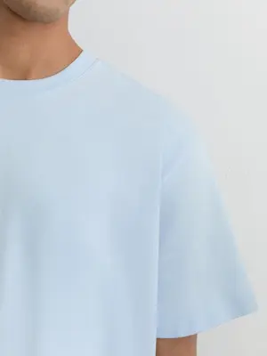 REISS Tate Cotton Relaxed-fit T-shirt - Soft Blue