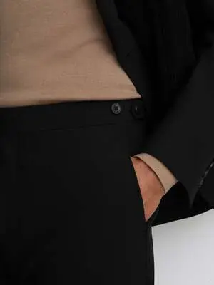 REISS Belmont Tailored Fit Textured Wool Suit Trousers