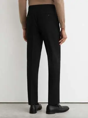 REISS Belmont Tailored Fit Textured Wool Suit Trousers