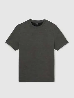 REISS Bradley Premium-interlock Modern-fit T-shirt - Grey