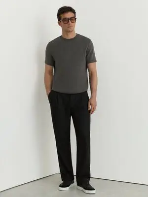 REISS Bradley Premium-interlock Modern-fit T-shirt - Grey
