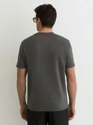 REISS Bradley Premium-interlock Modern-fit T-shirt - Grey