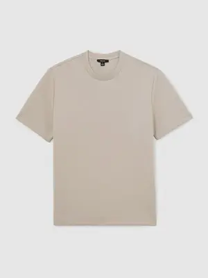 REISS Bradley Premium-interlock Modern-fit T-shirt - Stone
