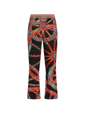 Dolce & Gabbana Carretto-print Charmeuse Leggings