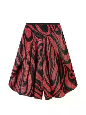Emilio Pucci Marmo Print Raffia Wide Pants